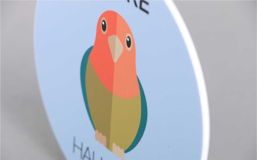 Rundes Schild aus Kunststoff