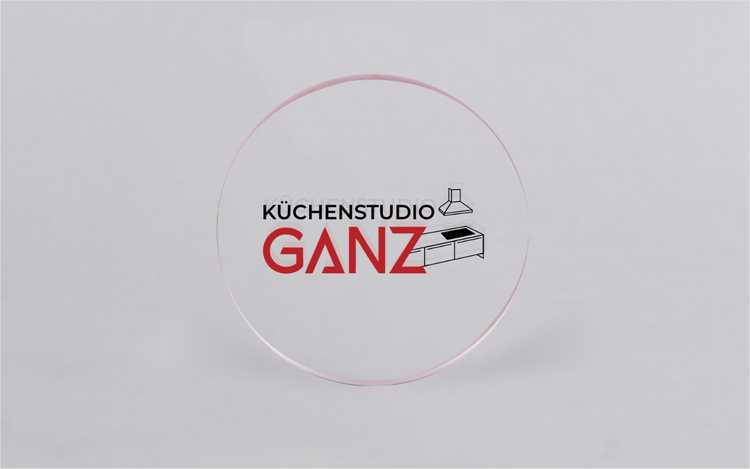 Rundes Schild aus Plexiglas